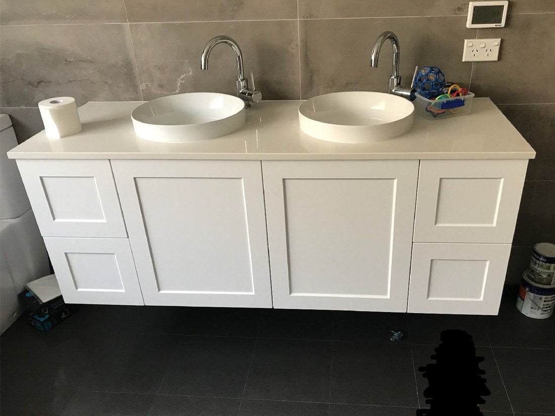 Hampton Shaker Style Bathroom Vanity Cooper Wall Hung Matte White Shak ...