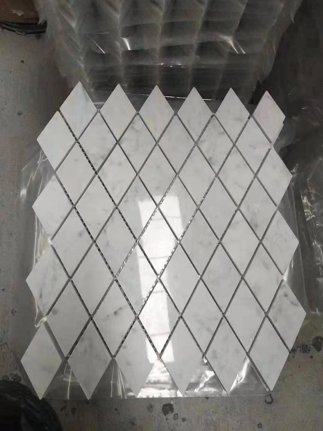 Carrara Marble White Diamond Tile Mosaic – Shine Kitchen & Bathroom